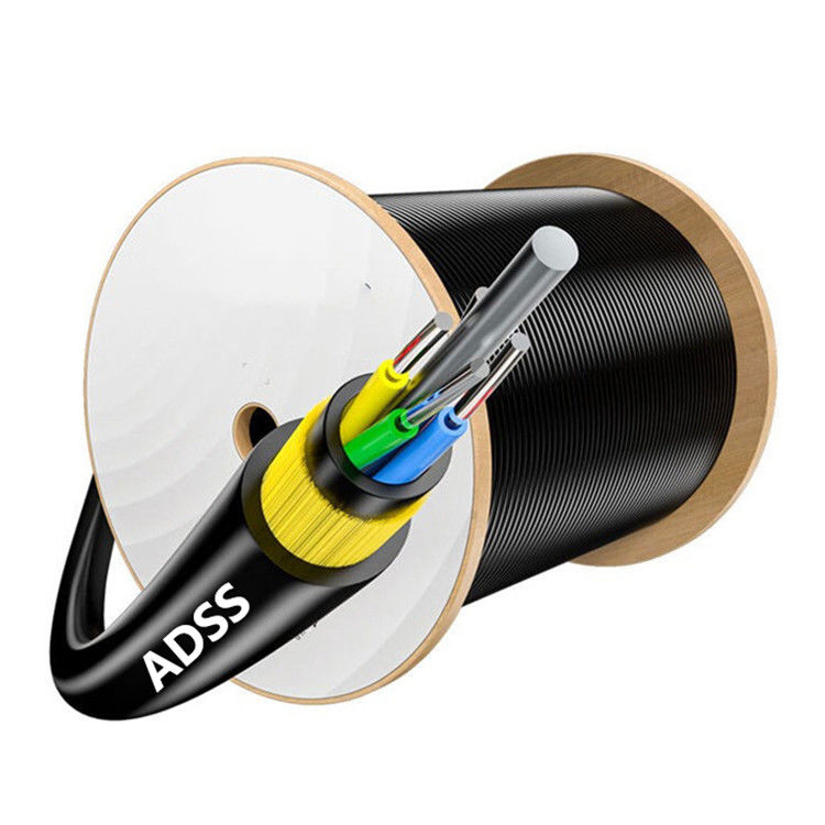 G652D Fiber Optic Overhead Cable 12 24 48 96 Core ADSS Self Supporting Aerial Cable